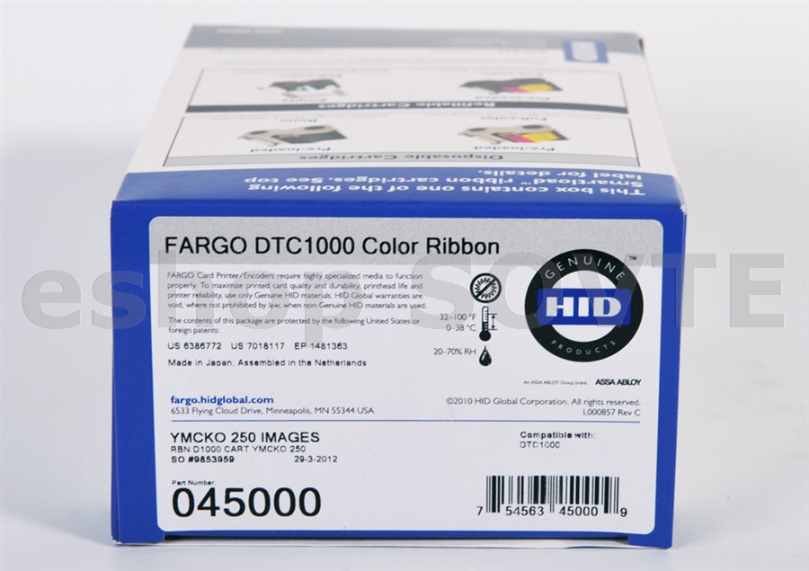 Fargo 045000 EZ YMCKO Cartridge with Cleaning Roller - 250 images ...